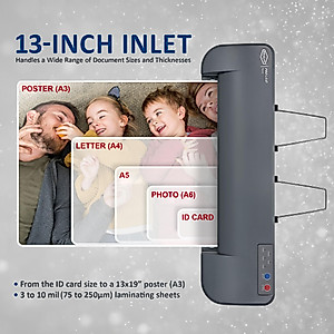 SINCHI 55-Second Warm-up, 13-inch Business Laminating Machine for 3-10 mil Laminating Sheets, 40 inches/Minute high Speed Thermal laminator Machine for Home/Office/School, Hot & Cold Lamination