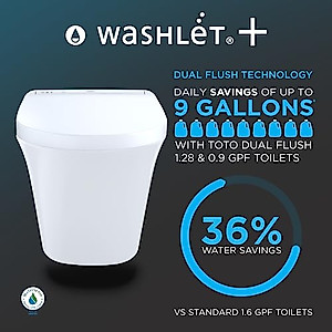 TOTO® WASHLET®+ EP Wall-Hung Elongated Toilet with S7 Contemporary Bidet Seat and DuoFit® In-Wall 0.9 and 1.28 GPF Dual-Flush Tank System, Matte Silver - CWT4284726CMFG#MS