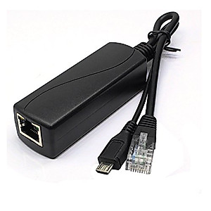 ANVISION Active 48V to 5V 2.4A PoE Splitter Adapter with Micro USB Plug, IEEE 802.3af Compliant, for Tablets, Dropcam or Raspberry Pi, IPC, IP Camera and More