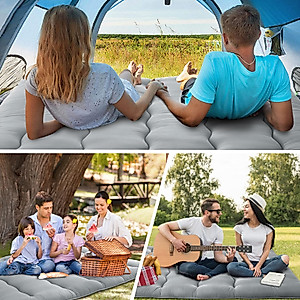 ROYGROW Japanese Futon Mattress Full Size, Floor Mattress for Adults Japanese Futon Floor Mattress Foldable Mattress Sleeping Mattress for Floor, Tatami Mat, Camping Mattress Pad, Wave Grey