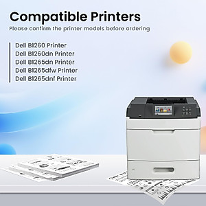 GREENBOX Compatible 1260 High Yield Black Toner Cartridge Replacement for Dell 1260 1265 331-7328 for B1260dn B1265dfw B1260 B1265dn B1265dnf Printer (2,500 Pages, 2 Black)