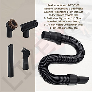 14-37-0105 18V Wet/dry Vac Hose Assembly with Universal Attachments Adapter Kit for Milwaukee M18 18v/28v Vacuum 0880-20 0970-20 (Internal Storage), Use to Pick Up Dust and Debris
