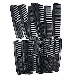 Pocket Combs Hair Care Pack of 15 Combs - unbreakable, Black, One Size