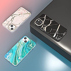 MATEPROX Compatible with iPhone 13 Mini Case iPhone 12 Mini case,Marble Design Slim Thin Stylish Geometric Cover(Frosted Green)