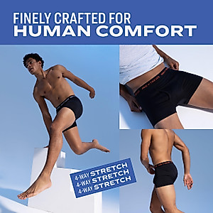 Pair of Thieves Soft Cotton Boxer Briefs for Men Pack (4 Pack) - Tagless Underwear for Men Pack Black