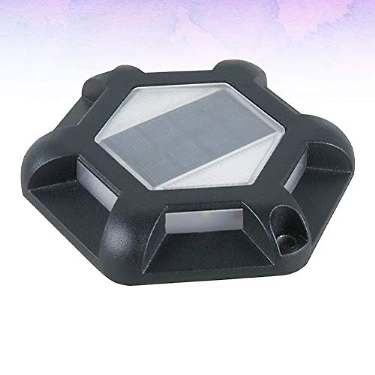 Mobestech 2pcs Solar High Pressure Outdoor Waterproof 6LED Road Lighting Deck Lights for Home Garden Landscape ( Black )