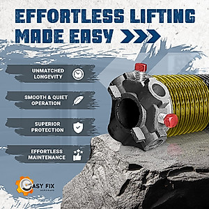 Garage Door Torsion Spring 250x2x29 for Right Side of Garage Door with 1" Steel Bearing and Winding Bars Precision E-Coating 5-Year Warranty Minimum 30,000 Cycles (Black Cone)