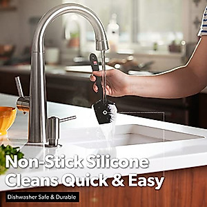 DI ORO Silicone Spatula Set - Rubber Kitchen Spatulas for Baking, Cooking, & Mixing - 600°F Heat-Resistant & BPA Free Silicone Scraper Spatulas for Nonstick Cookware - Dishwasher Safe (3pc, Black)