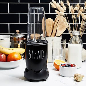 Rae Dunn Personal Blender 600W | 24oz Capacity | BPA-Free Jar | Crushes Ice | Leak-Proof | Anti-Slip Feet | Dishwasher Safe, Black