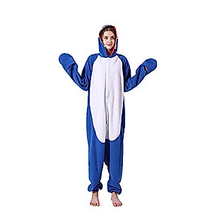 OGU' DEAL Adult Shark Onesie Cartoon Animal Jumpsuit Pajamas Christmas Shark Costumes Halloween Cosplay for Men