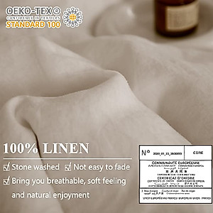 Simple&Opulence 100% Linen Boho Duvet Cover,3pcs Bohemian Textured Collection Bedding Set for All Seasons,French Country Comforter Cover Set with Pillow Shams (Queen, Tassel-White)