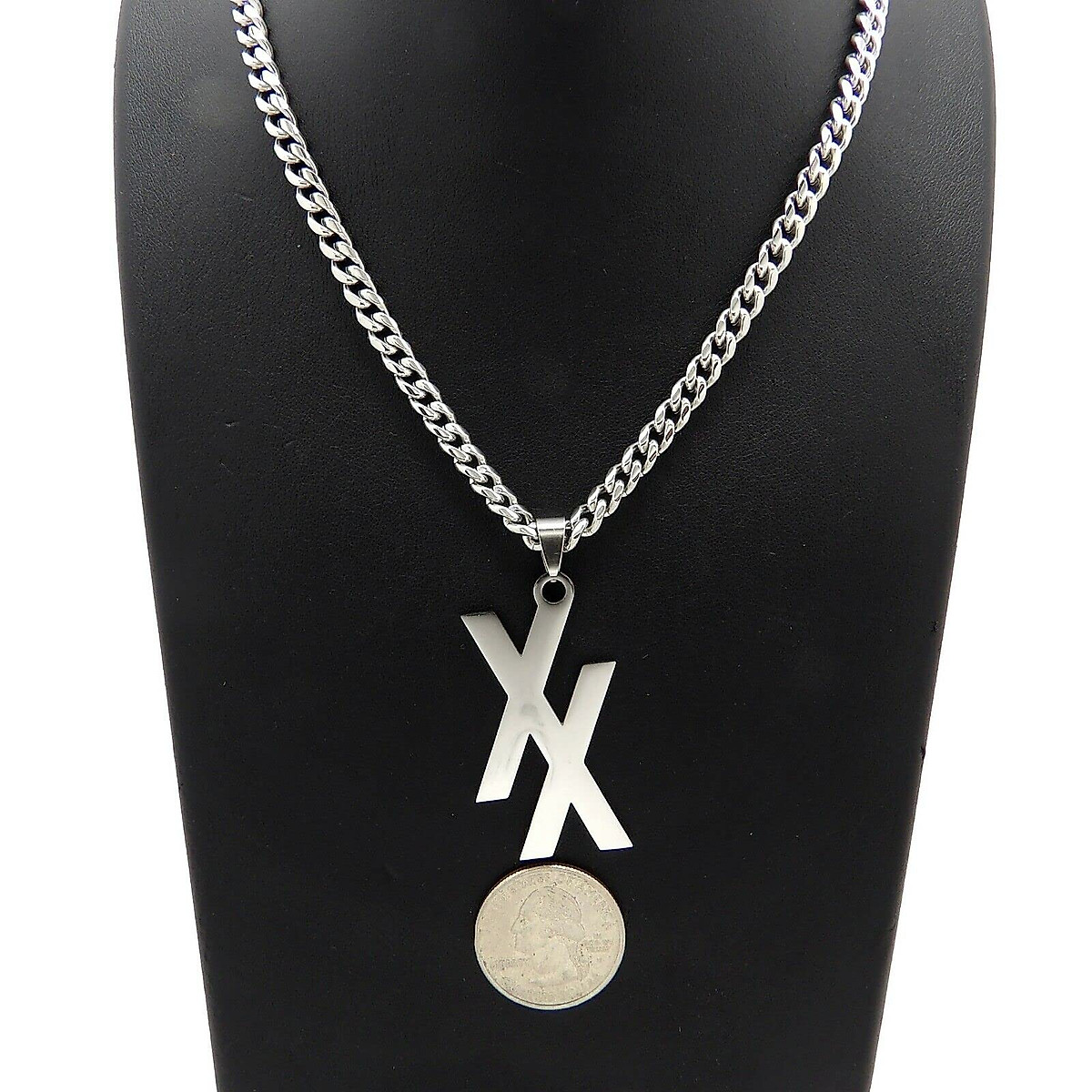 Jewelry For MGK XX PENDANT 18" 20" 24" BOX CUBAN ROPE STAINLESS STEEL CHAIN HIP HOP NECKLACE Style-2345908-2425