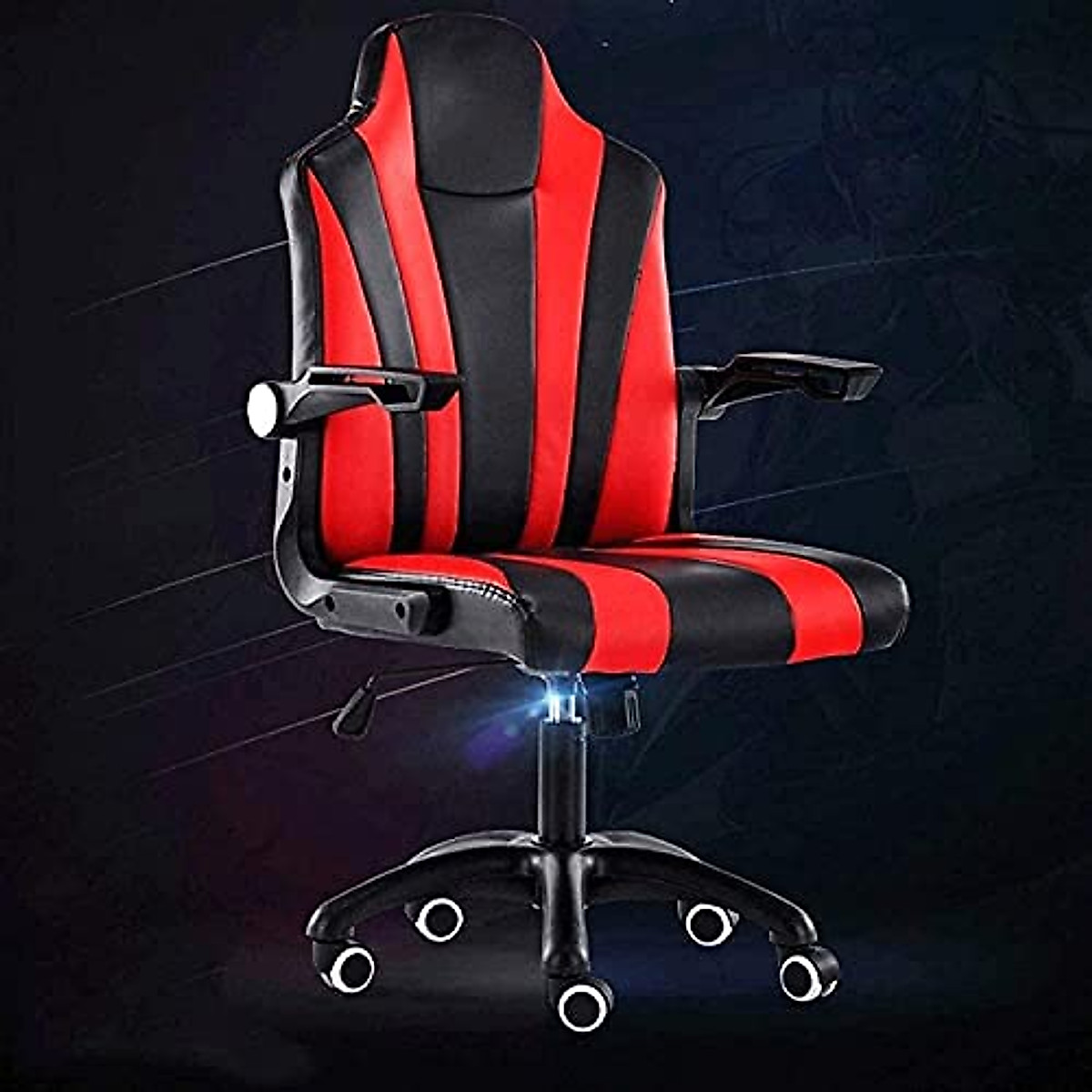 RILOOP Office Chair Chair Ergonomic, Computer Chair Adjustable Seat Height with Back Support and Arms, Desk Chair Comfy, Study Chair for Home, Office and Executive/Black Orange