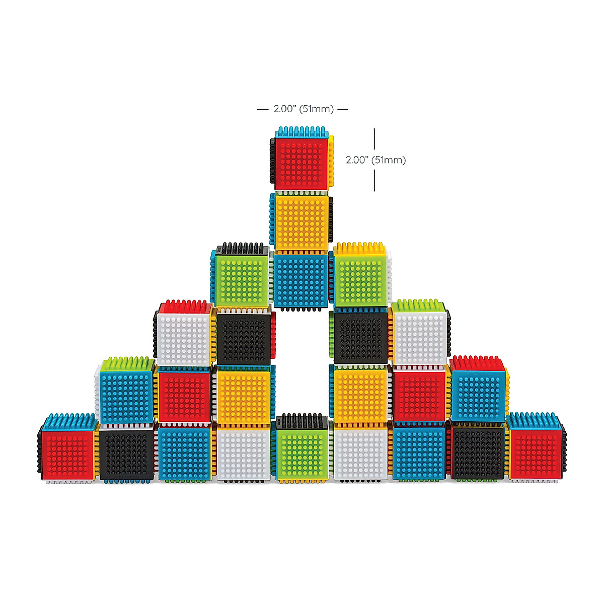 Infantino Press & Stay Sensory Blocks for Babies Age grade 6m+ , 24-Piece Set, Multicolor