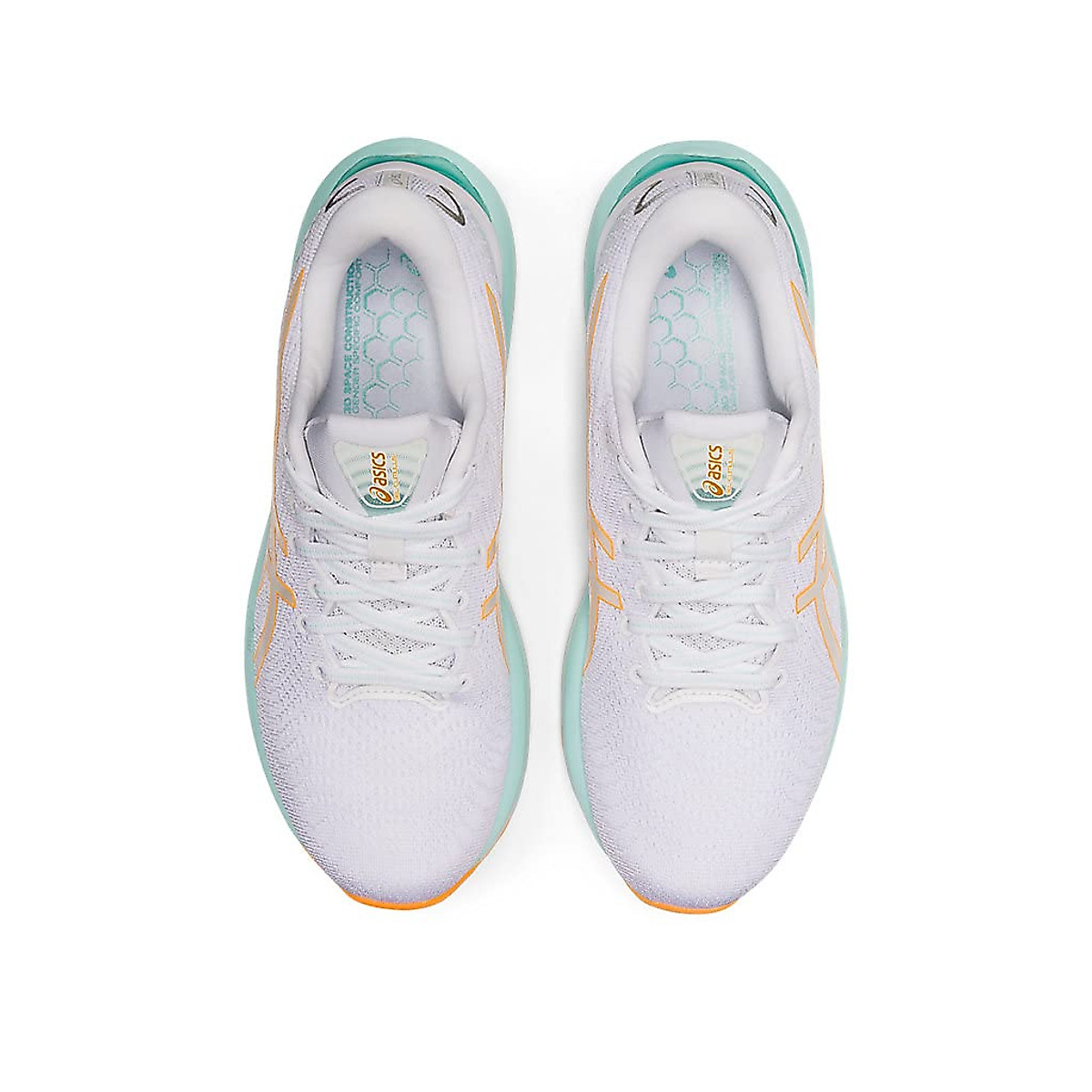 ASICS Women's Gel-Cumulus 24 Running Shoes, 6.5, White/Orange POP