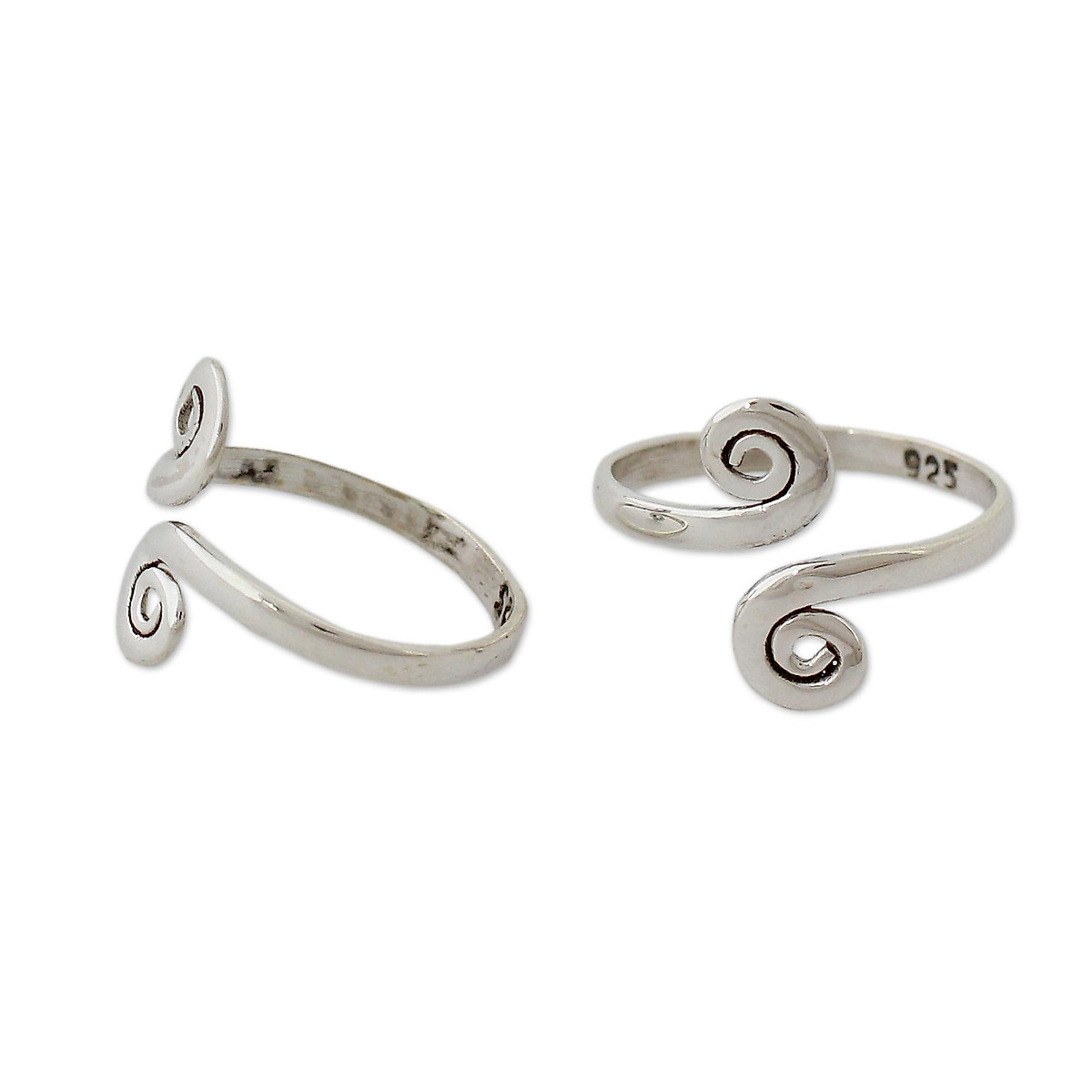NOVICA Artisan Handmade Sterling Silver Toe Rings | Bohemian Toe Ring | Adjustable Toe Rings | Twist Toe Ring | Swirl Toe Ring | Wrap Around Toe Ring | Minimalist Toe Ring | Indian Toe Rings