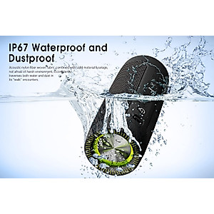 maio Portable Bluetooth Speaker, IP67 Waterproof Portable Wireless Speaker with 30W Loud Stereo Sound, Wireless Stereo Pairing, 15H Playtime, Perfect for Outdoor, Home, Party, and Travel - Black