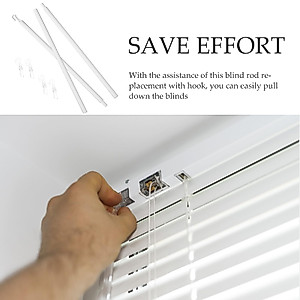 Clear Blind Wand 1 Set with Hook Detachable Vertical Window Blind Rod Stick for Window Blind Stick Wand Opener 89CM