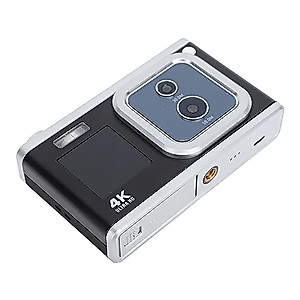 HD 4K Digital Camera, Autofocus Compact Digital Camera Dual Lens Dual Screen for Photography (Black)