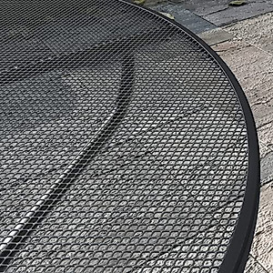 Royal Garden Metal Patio Outdoor Tables and Chairs Set Up - Nova Collection - Industrial Steel Mesh 5-Piece Round Dining Set - Black