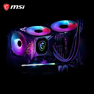 MSI MPG CORELIQUID K240 CPU Liquid Cooler-LCD Pump with 60mm Fan,2 x 120mm ARGB TORX Fan 4.0,Evaporation-Proof Tubing,GI Cooling and Mystic Light Software-AMD and Intel Socket Compatible