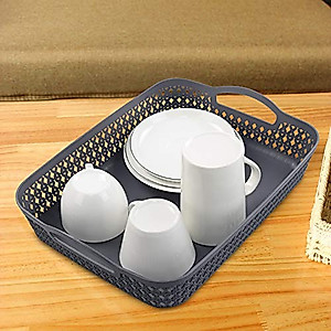 Leendines Office Paper Trays, Plastic Storage Basket Trays Set of 6