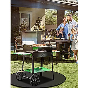 yamagahome Large Under Grill Mat & Fire Pit Mat 39", Round Grill Mats for Outdoor Grill Deck Protector, Fireproof Mat for Under Fire Pit, Double-Sided Fireproof BBQ Grill Mat, Oil-Proof & Waterproof