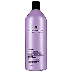 Pureology Hydrate Moisturizing Shampoo | Softens and Deeply Hydrates Dry Hair | For Medium to Thick Color Treated Hair | Sulfate-Free | Vegan , 1 L