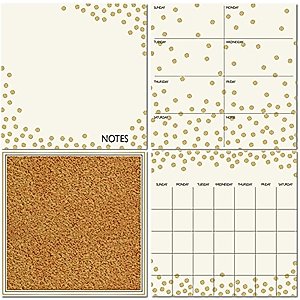 Wall Pops WallPops WPE1503 Gold Confetti Organization Kit, White & Off-White