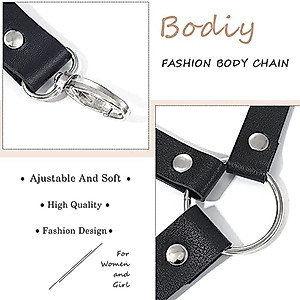 NBMARLS Men's Faux Leather Body Chest Harness Adjustable Punk Belt Shoulder Straps for Party Club…