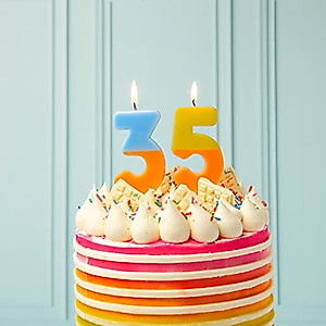 Talking Tables Orange and Blue Number 3 Candle for Cakes | Colourful Birthday Cake Topper Decorations for Kids Party, Boys 13th, Girls, Anniversary, Milestone