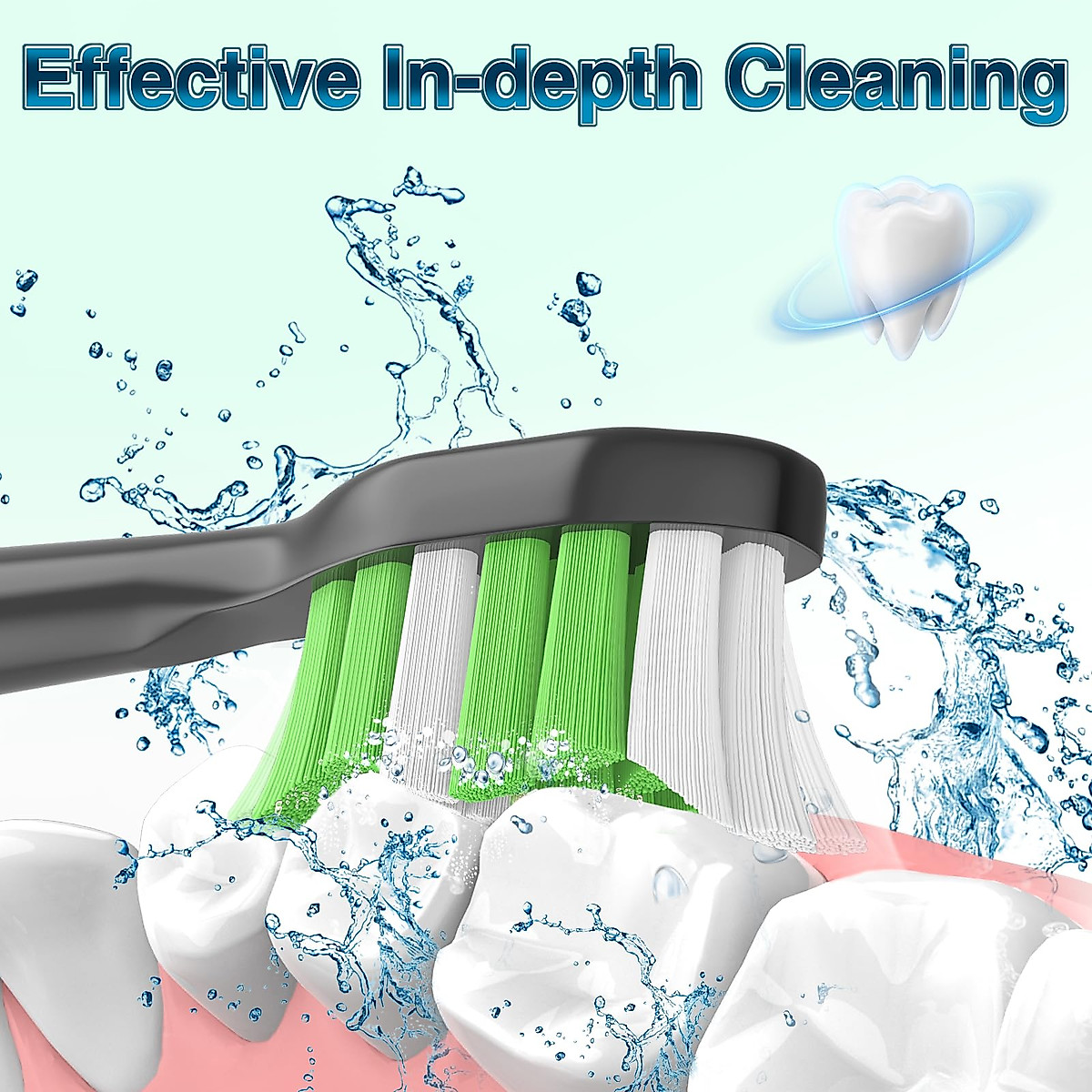 Aoremon Replacement Brush Heads for Sonicare - Electric Toothbrush Heads Compatible with Philips Sonicare W 6100 5300 4100 & Most Snap-on Toothbrush Modle, Black 10PCS