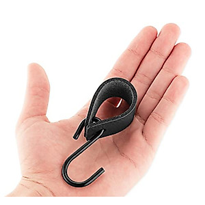 Brute Strength - Multifunctional Leather S-Hooks - Anthracite - 6 Pieces - S Shaped Hooks - Coat Hook - Leather Hooks - Leather s Hooks - Black s Hooks - Kitchen Hooks