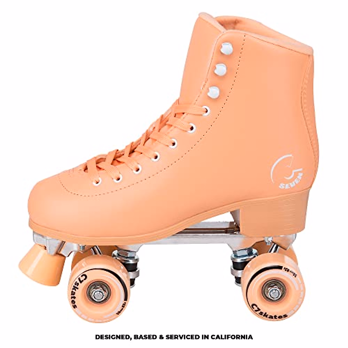 C SEVEN C7skates Cute Roller Skates for Girls and Adults (Peachy Keen, Women's 9 / Men's 8)