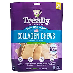 Treatly USA Collagen Chips Assorted Dog Chew Treats - Natural Flavor, 14oz/1 Pack