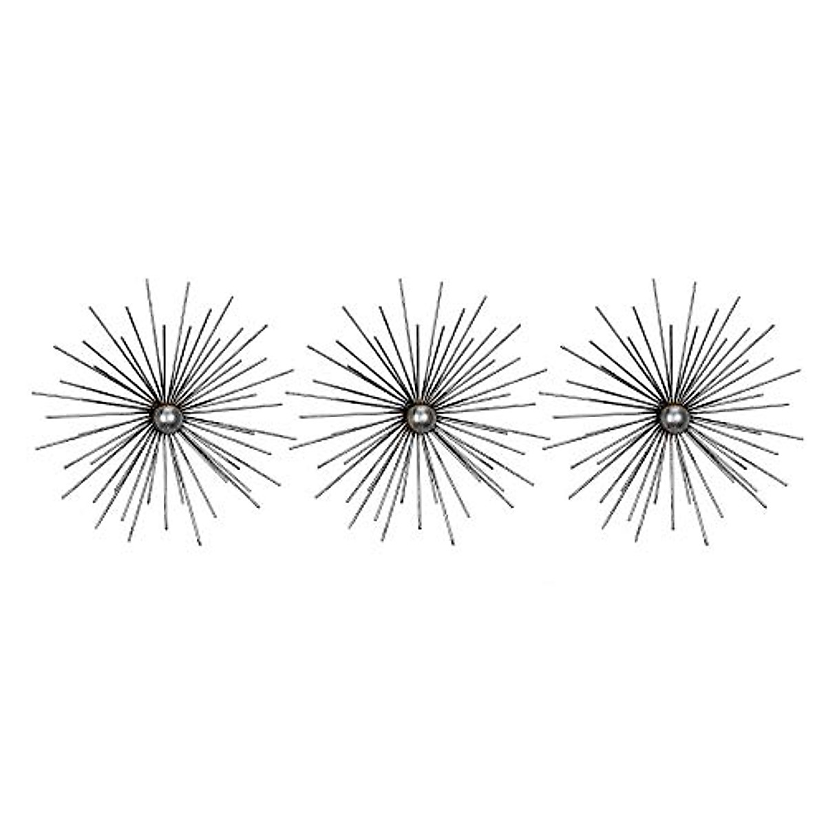 Habitat WA3718W Cabers SSilver Starbursts Metal Wall Art, Metallic 27.00" x 9.50"