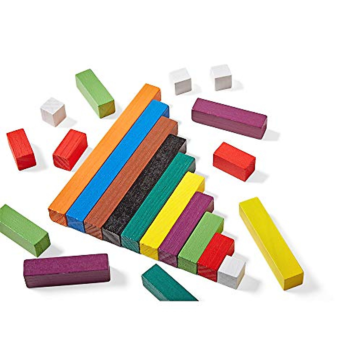 hand2mind Wooden Cuisenaire Rods with Trays, Math Manipulatives, Montessori Math Rods, Math Counters, Math Blocks, Counting Blocks, Montessori Math, Fraction Bars, Number Rods (Set of 6)