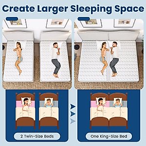 Giantex 10" Wide Bed Bridge Twin to King Converter Kit, Split King Gap Filler for Adjustable Bed, Twin Bed Connector King Maker, Mattress Connector with Strap for Guests Stayovers, Non-Slip Design