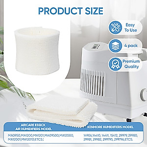 LBLVBNEWD 4 Pack MAF1 Humidifier Wicking Filters Compatible with AIRCARE & MoistAIR & Kenmore Essick Air MAF1, Fits humidifier Model Numbers MA0950, MA1200, MA1201, MA09500, MA12000, MA12001, MA12010