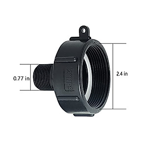 DVECUE 275 330 Gn IBC Tote Adapter Tank Drain Adapter 2inch Fine Thread NPT X 3/4" Male Garden Hose 2 Pieces