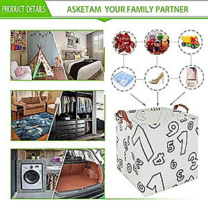 ASKETAM Square Canvas Collapsible Fabric Baby Toy Box Storage Bin Bedroom Decor Closet Kids Laundry Baskets Toy Organizer,Shelf Basket Nursery Storage,Gift Baskets(Number)
