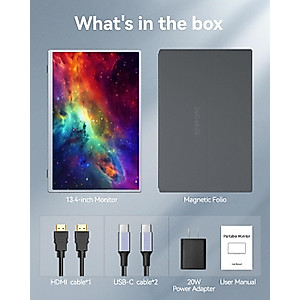 Intehill 4K Portable Monitor for Laptop, MacBook and Mini PC High-end 13.4 inch Small Computer Monitor with Golden Ratio 16:10 and Resolution 3840x2400 U13NA