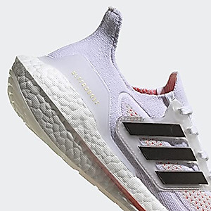 adidas Women's Ultraboost 21 Running Shoe, White/Black/Solar Red, 6