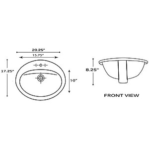 Nantucket Sinks DI2017-4 - Nantucket Sinks 20.25 Inch Drop-In Ceramic Vanity Sink DI2017-4