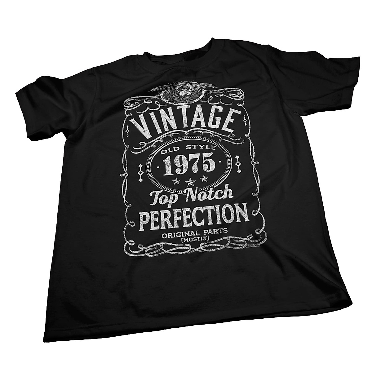 50th Birthday Gift Shirt for Men - Vintage 1975 Top Notch Perfection - Black-Md