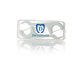 DentAdvance Original Dental Floss Picks - Premium Angled, Easy Reach Back Teeth | Tooth Flossers | Unflavored, 90 ct, w/ Travel Case