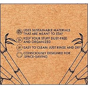 Kornerstore Compartment Organizer with Bamboo Lid - an Organizer and Storage Solution for Bathroom, Countertop - Qtip, Bathroom Accessories, Lash, Cotton Swabs, Coffee Pods, Tea Bags