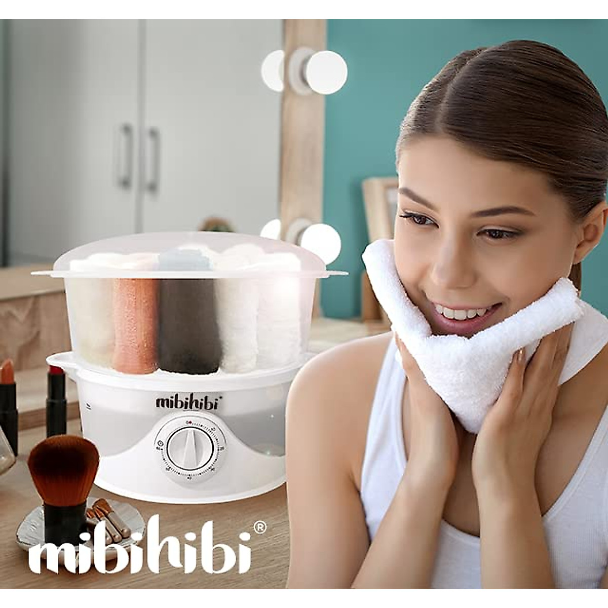 Personal Household Use Moist Towels Steamer and Warmers - Holds 15 Moist Towels, Ready in 10-15 Mins, 60 Mins Auto Off Timer, Power Indicator Light. Facials | Pedicures | Manicures. 800 Watts