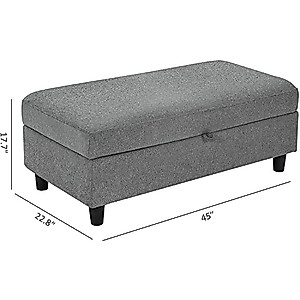 HONBAY Reversible Sectional Couch with Ottoman L-Shaped Sofa for Small Spaces Sectional Sofa with Chaise in Dark Grey