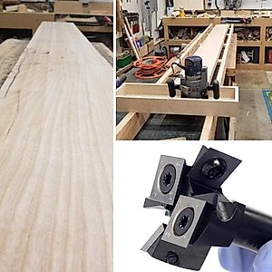 SICWOOD Slab Flattening Router Bits 1/2 Shank, 1-1/2”Cut Dia, 2+2 Insert Carbide, CNC Spoilboard Surfacing Router Bits, Planing Router Bits, for Flycutter/ Slab Leveler/ Rabbeting